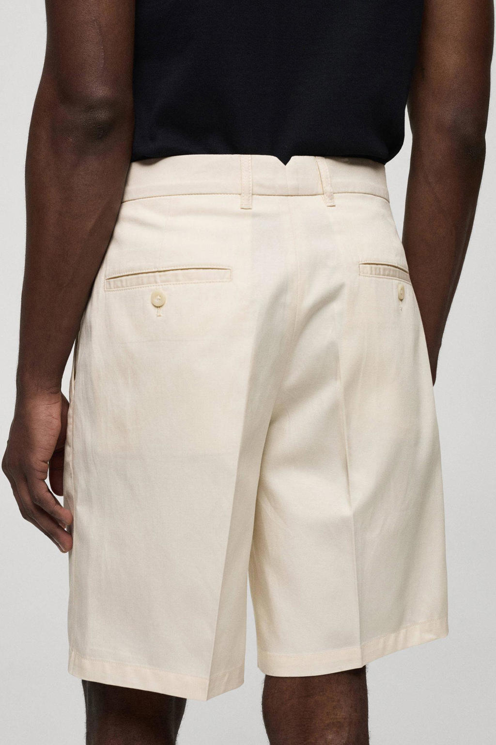 Mango Man loose fit short lichtbeige | wehkamp