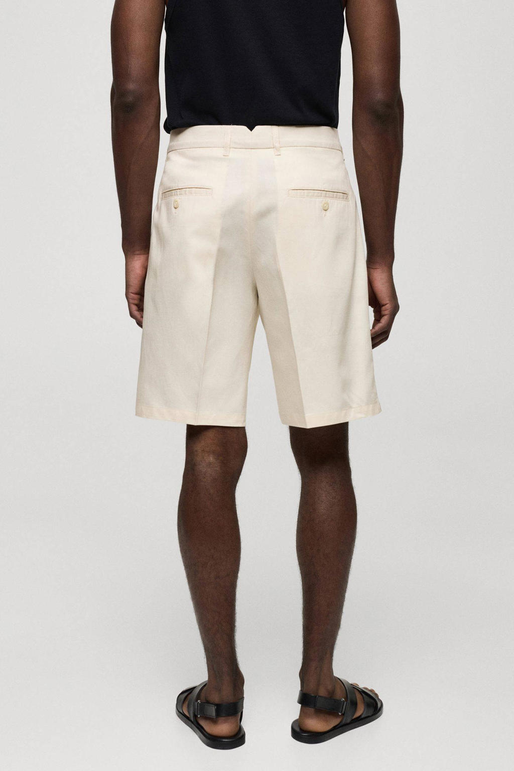 Mango Man loose fit short lichtbeige | wehkamp