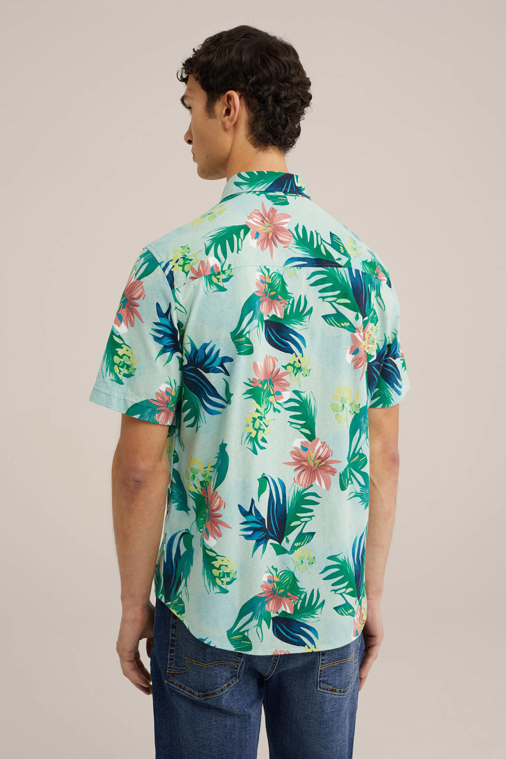 WE Fashion regular fit overhemd met all over print dusty moss | wehkamp