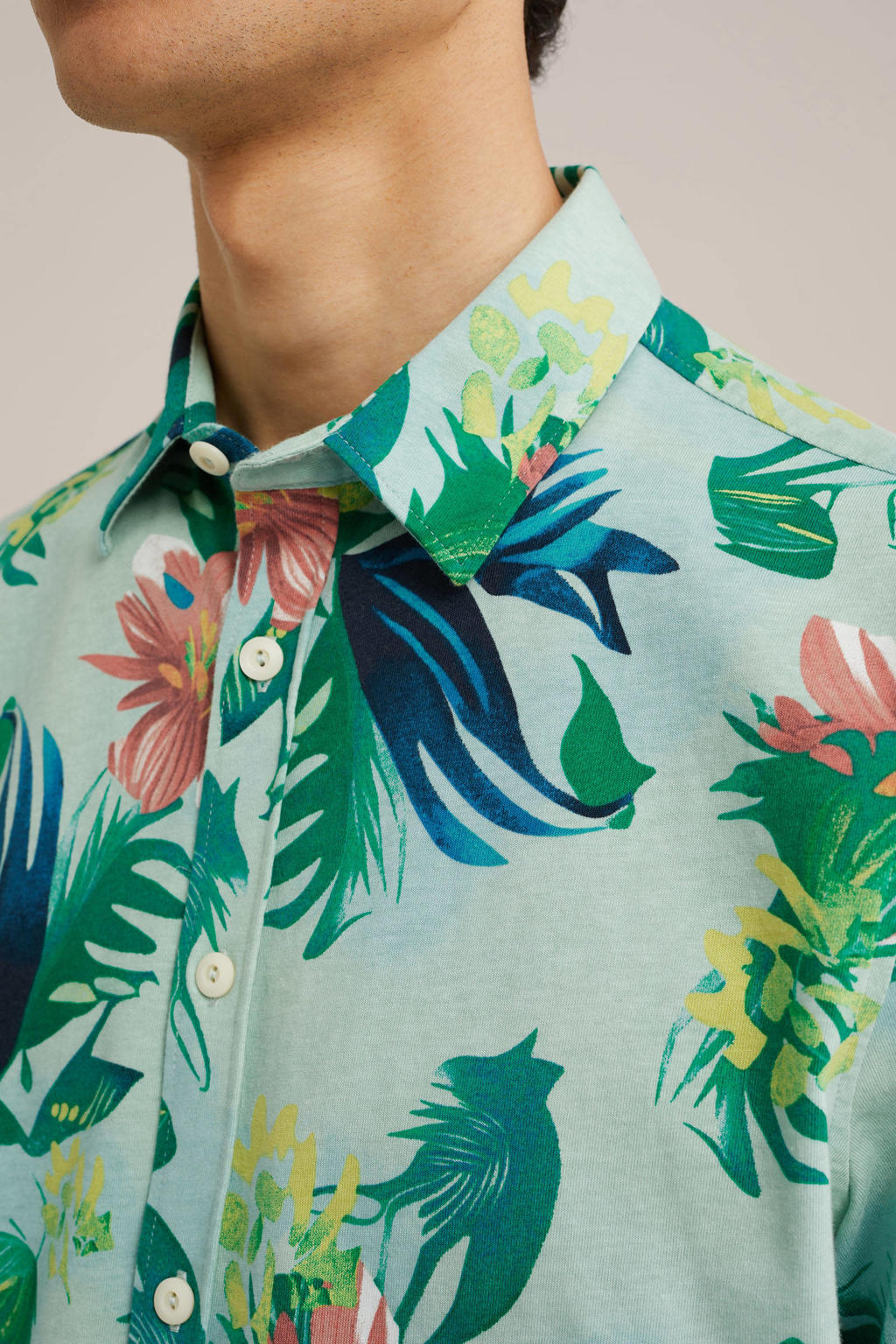 WE Fashion regular fit overhemd met all over print dusty moss | wehkamp