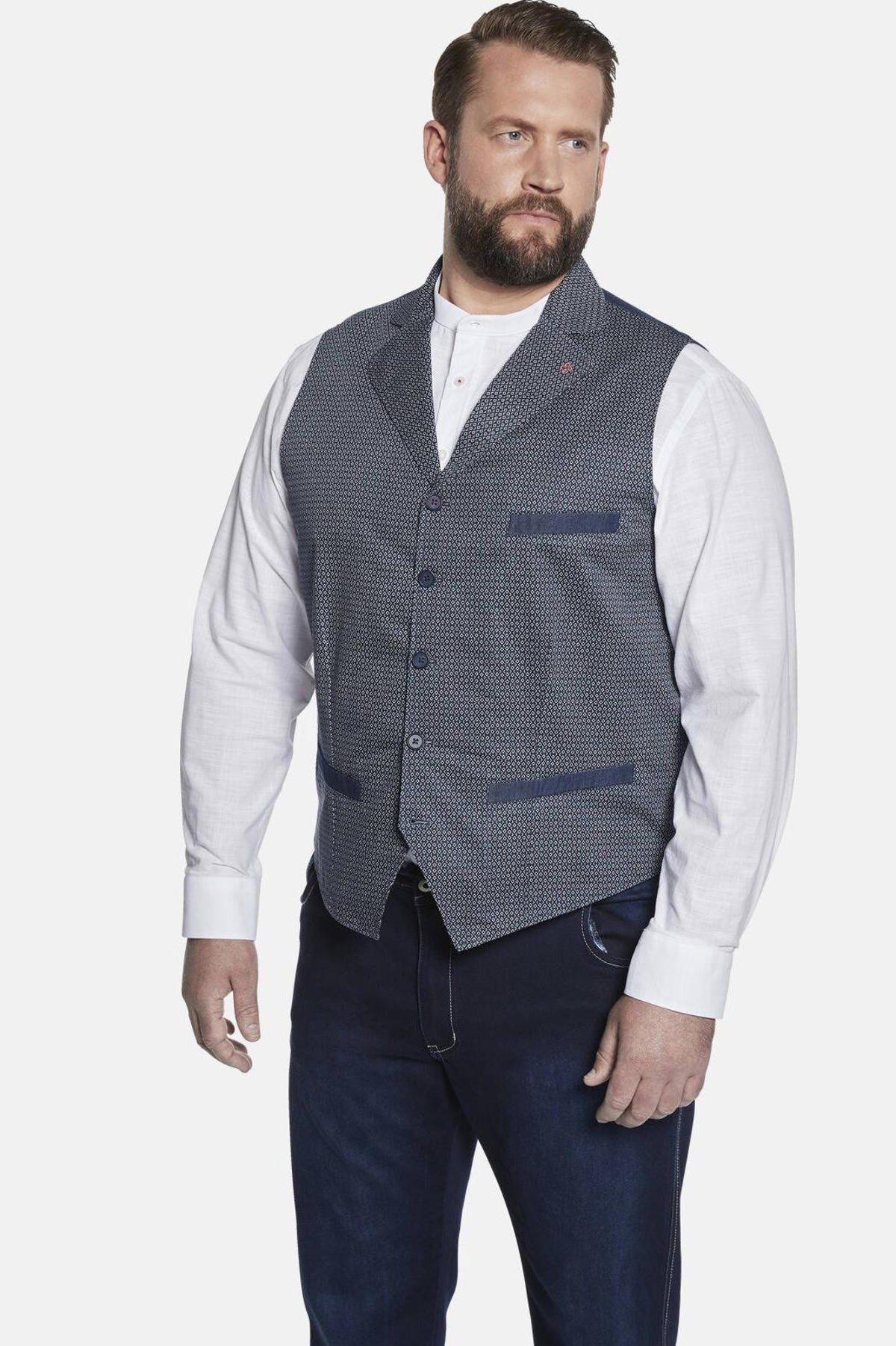 Charles Colby gilet DUKE ANDREW Plus Size met all over print ...