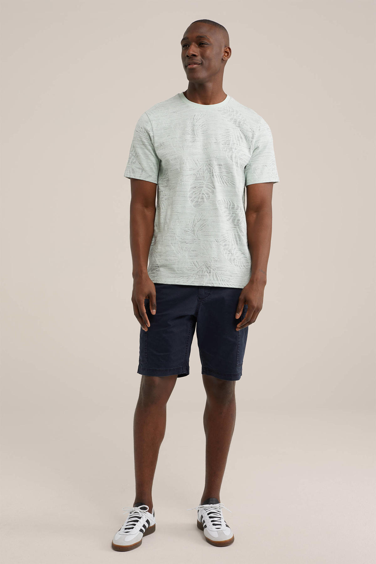 WE Fashion T-shirt met jacquard dusty moss | wehkamp