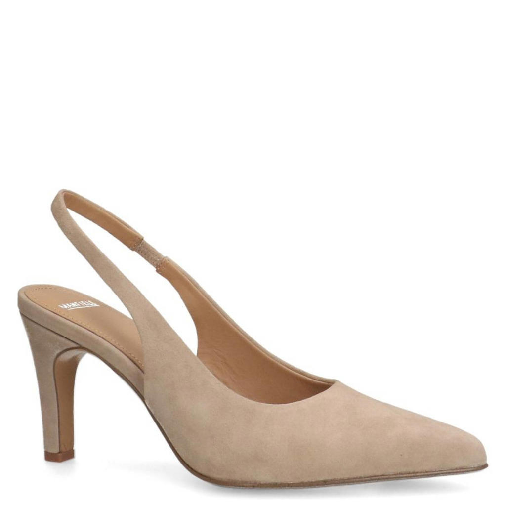 Manfield suède slingback pumps beige | wehkamp