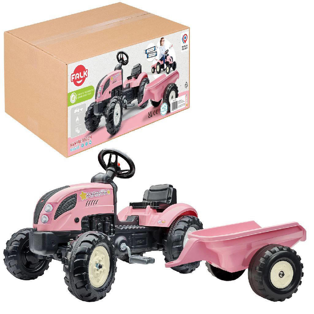 Falk Tractor Country Farmer Set Pink 2+ | wehkamp