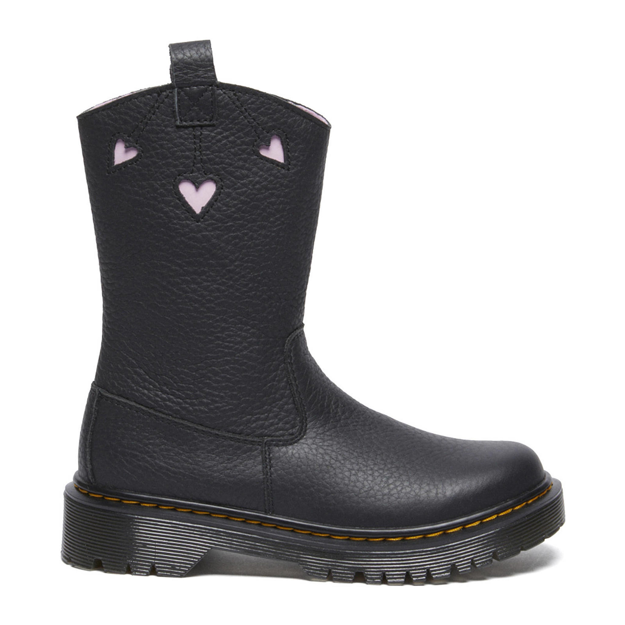Dr. Martens Bex Heart P-O Boot J leren enkellaarzen zwart/lila | wehkamp