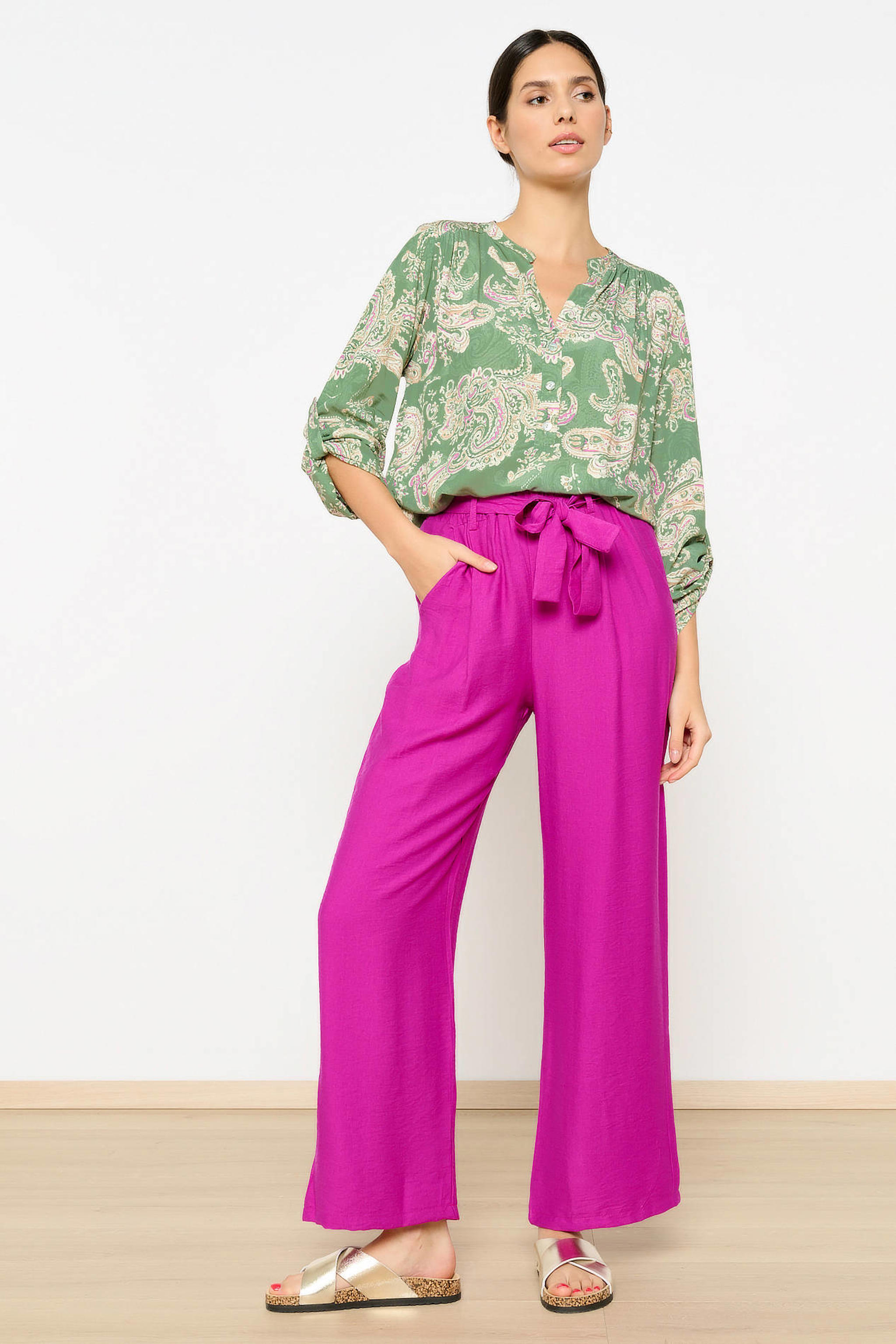 LOLALIZA blousetop met paisleyprint groen/paars/ecru | wehkamp