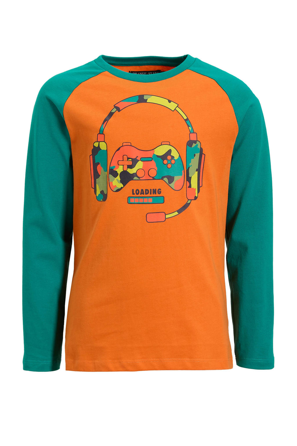 Orange Stars longsleeve raglan mouw Ross oranje met print | wehkamp
