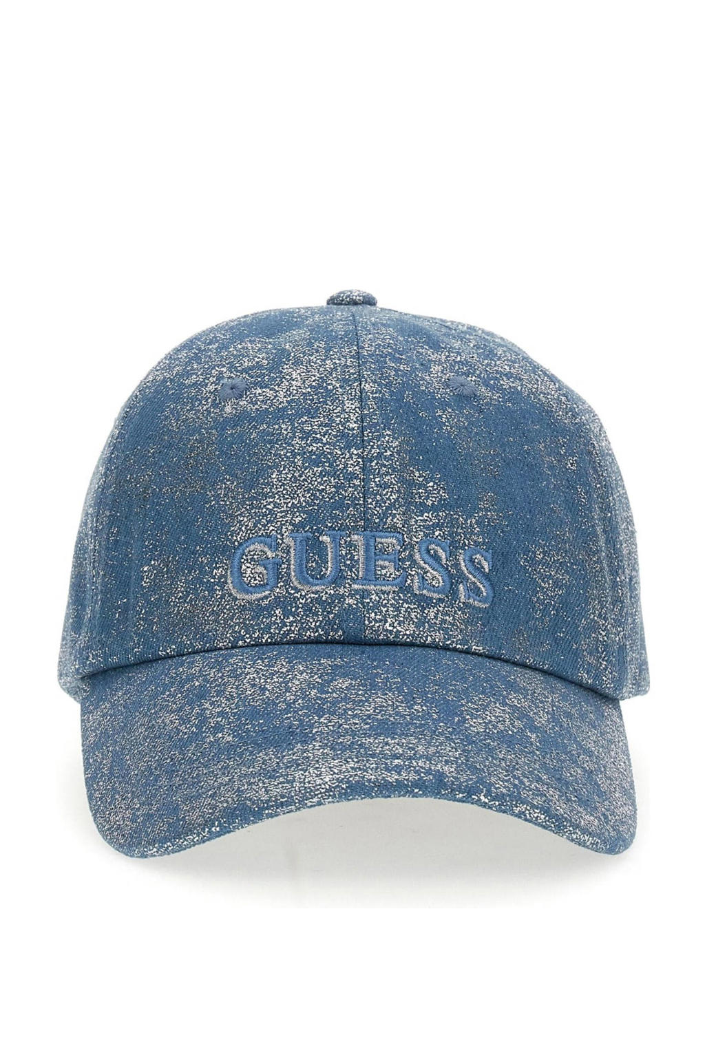 GUESS metallic denim pet blauw | wehkamp