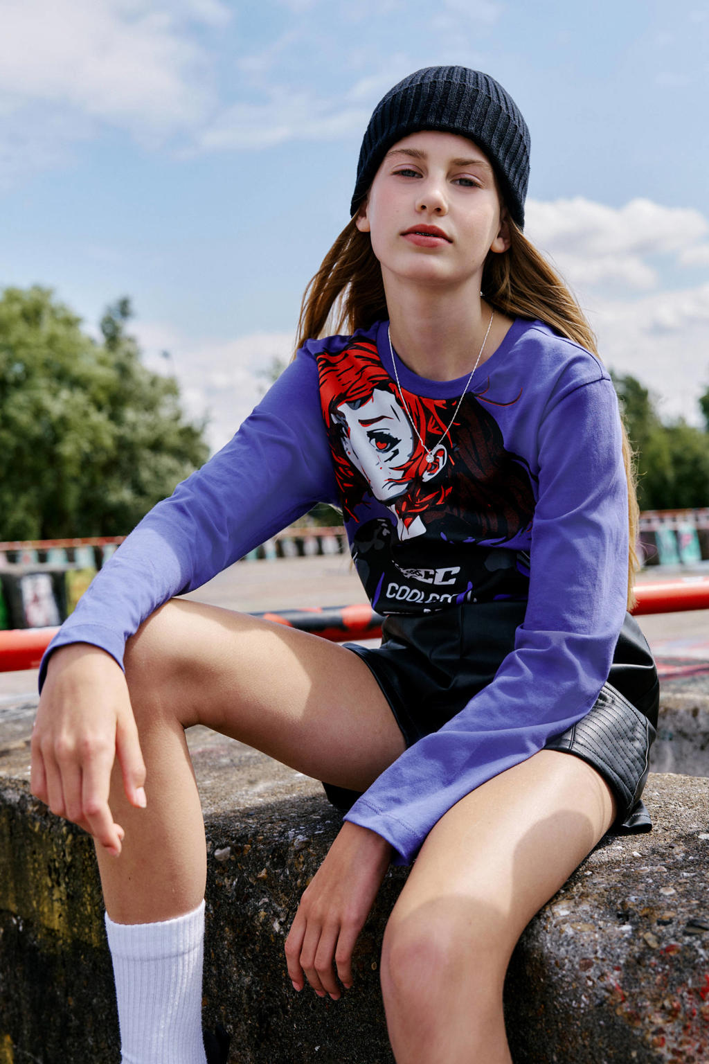 Coolcat Longsleeve T-shirt Tabitha met Motor Girl Print | wehkamp