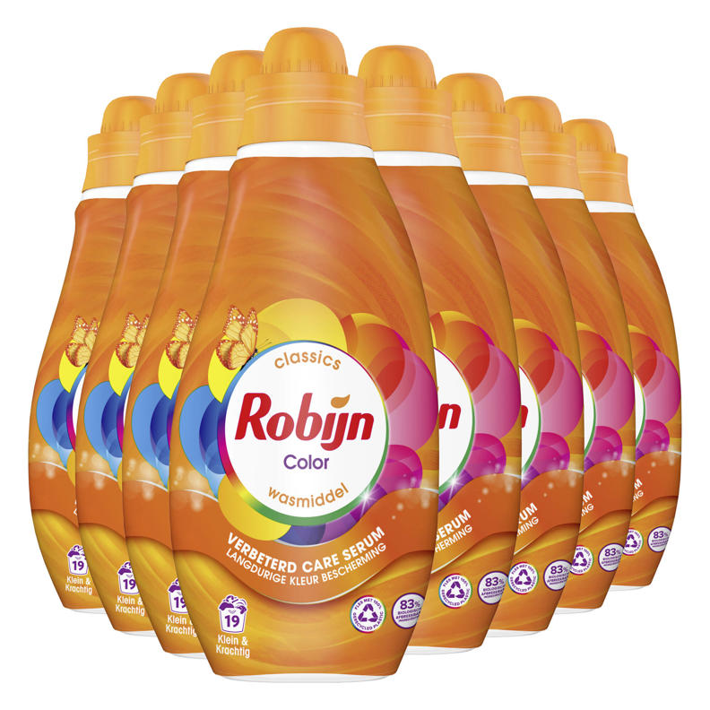 Robijn Klein & Krachtig Classics vloeibaar wasmiddel Color - 8 x 19 ...