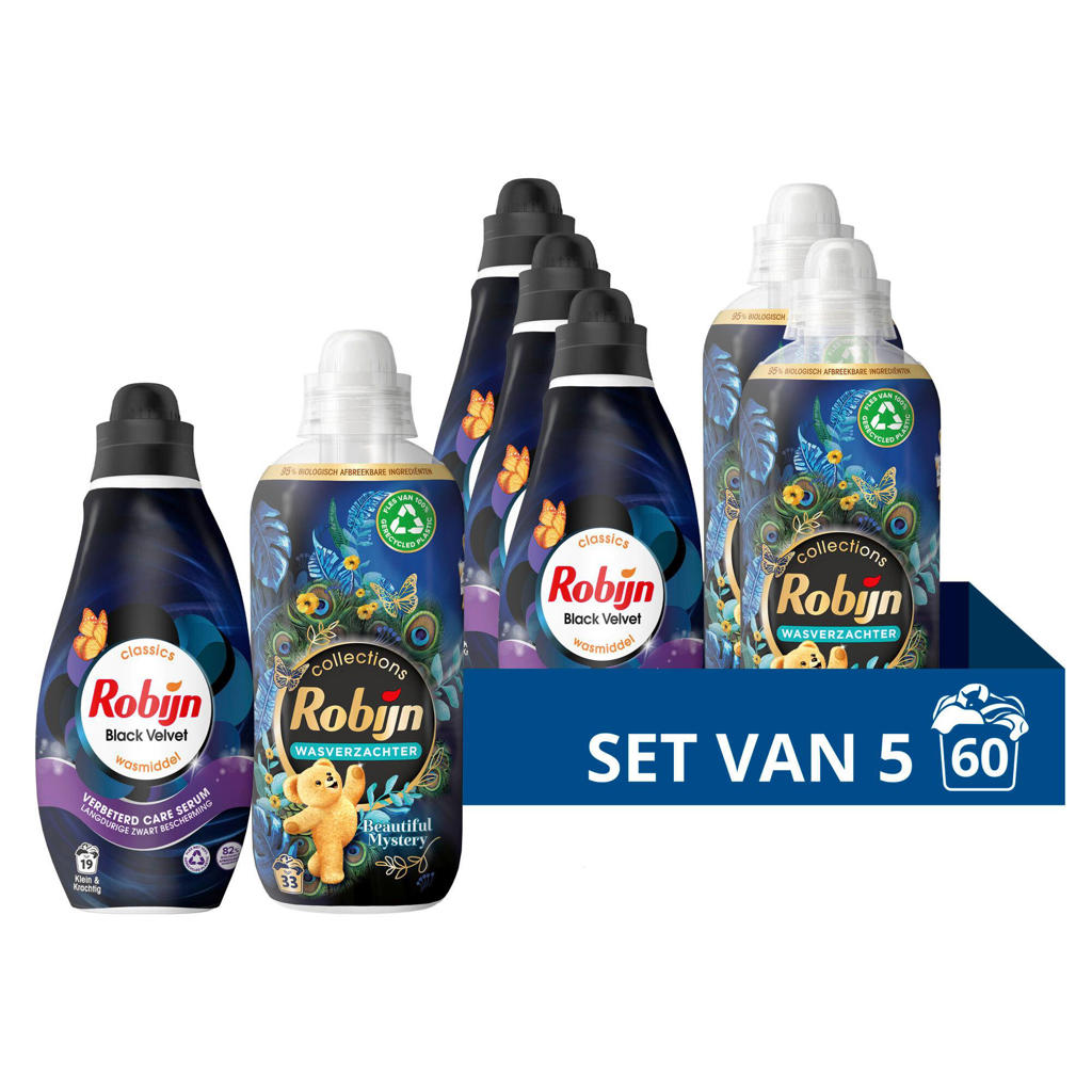 Robijn Perfect Match Wasmiddel Black Velvet en wasverzachter Beautiful ...