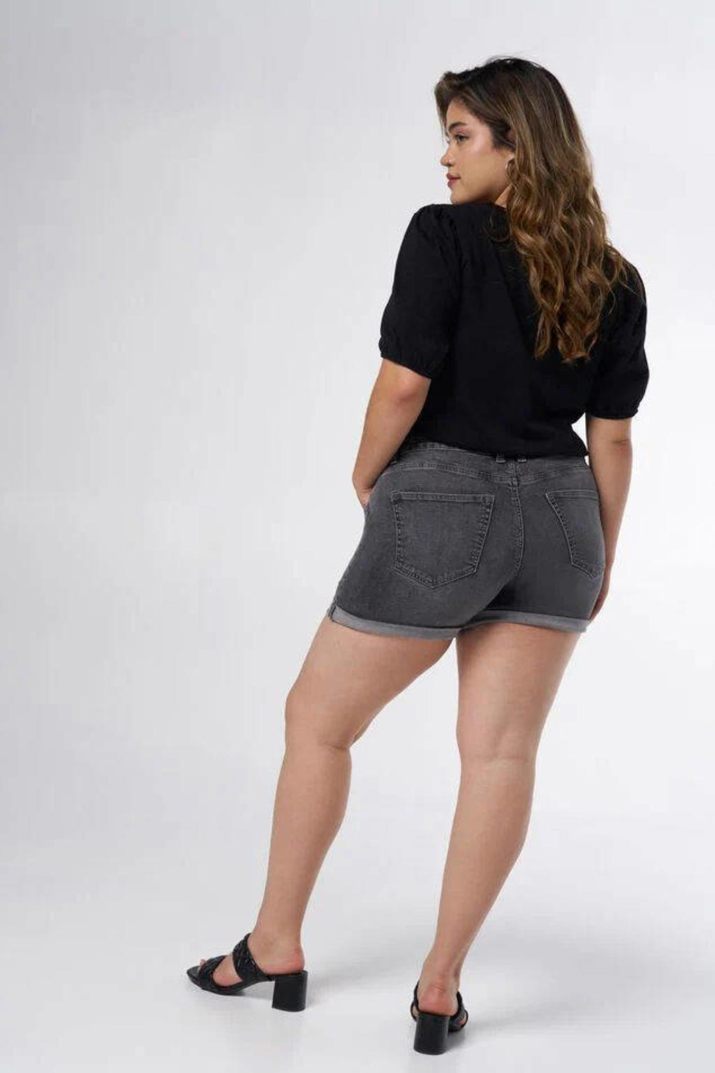 MS Mode skinny denim short grey denim | wehkamp