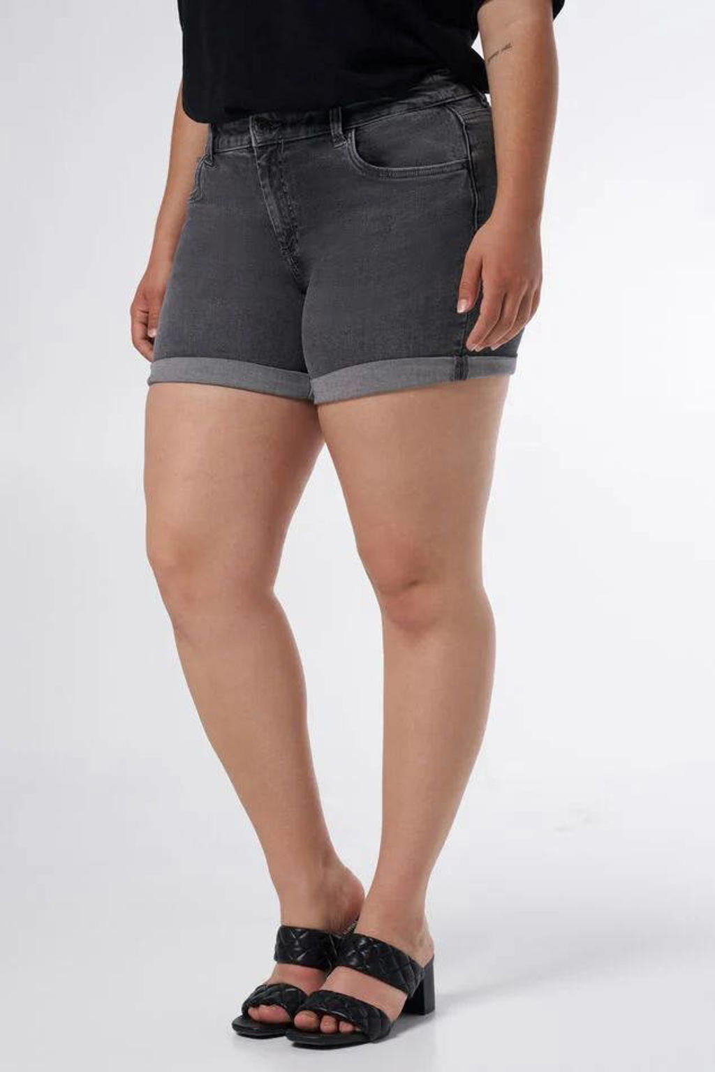 MS Mode skinny denim short grey denim | wehkamp