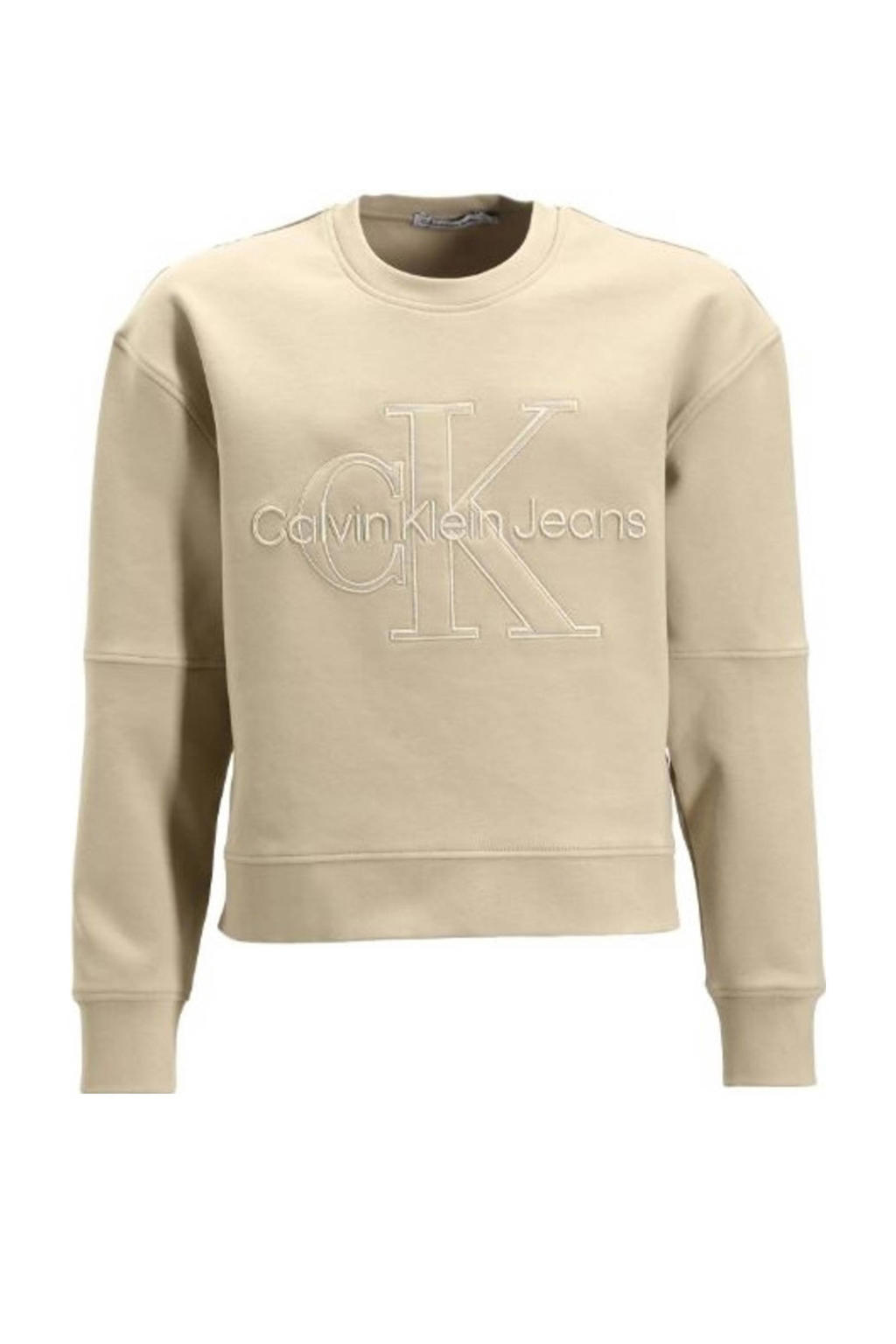 Calvin Klein sweater met logo beige | wehkamp