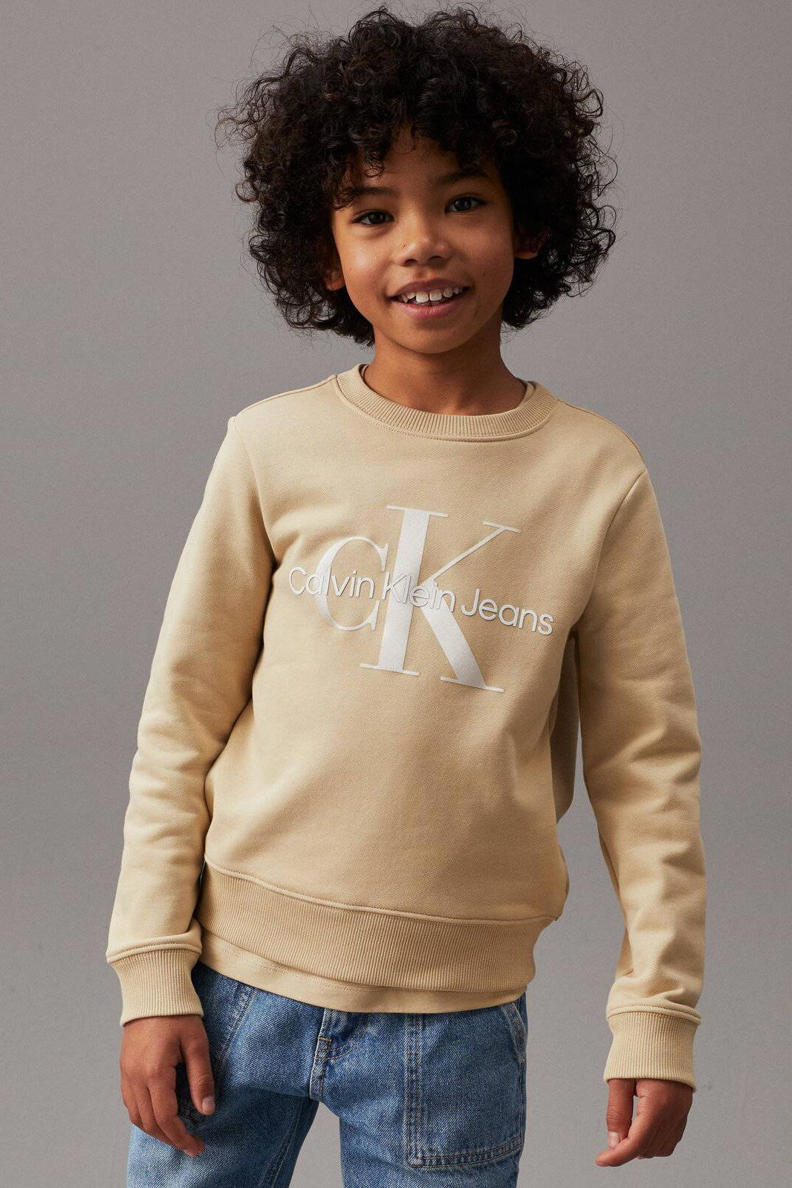 Calvin Klein sweater Terry met logo kaki | wehkamp