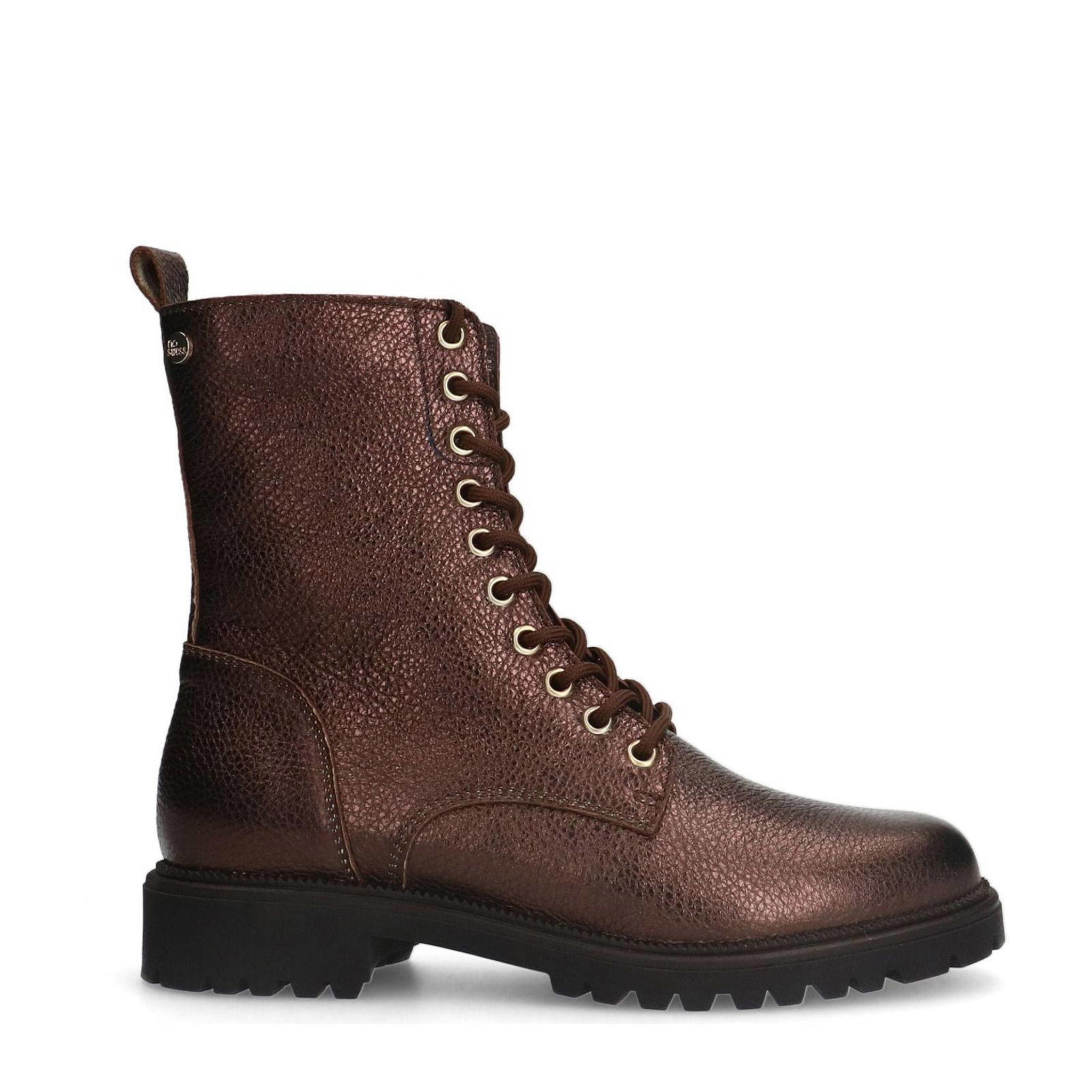 No Stress leren veterboots brons | wehkamp