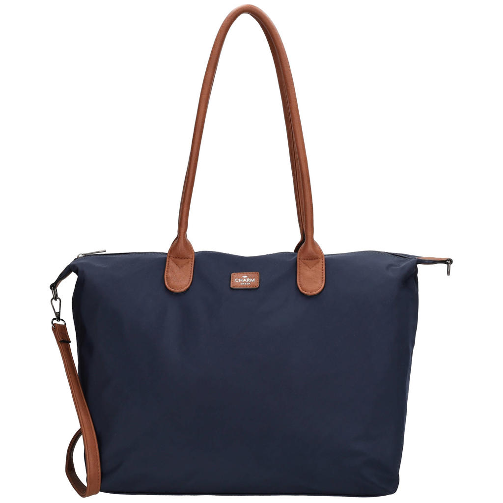 Charm London shopper Buckingham donkerblauw | wehkamp