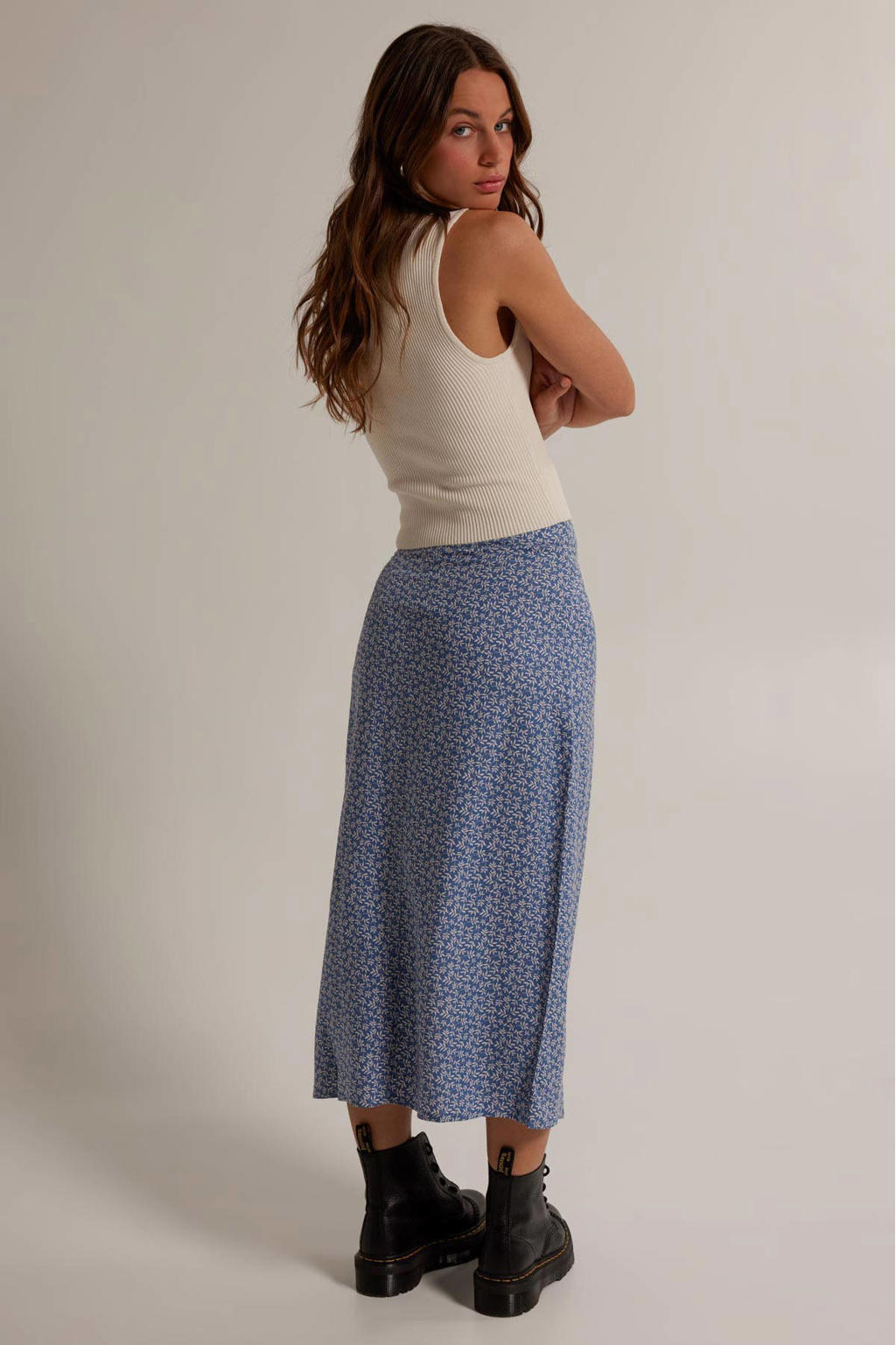 America Today maxi rok met all over print lichtblauw | wehkamp