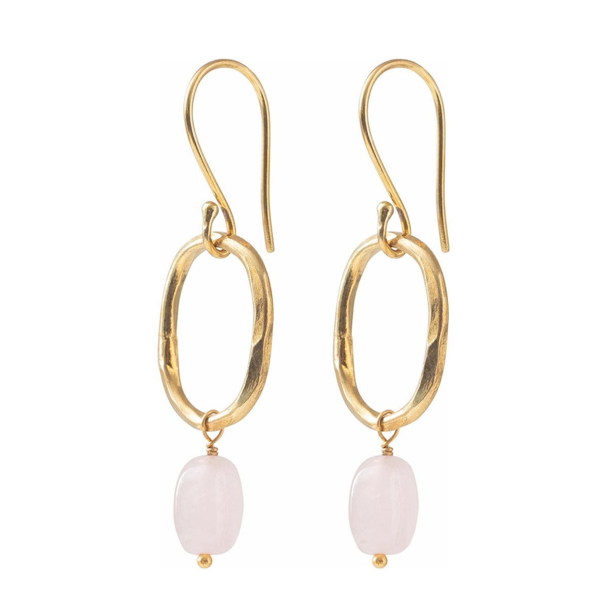 A Beautiful Story oorbellen Graceful Rozenkwarts goudkleurig | wehkamp
