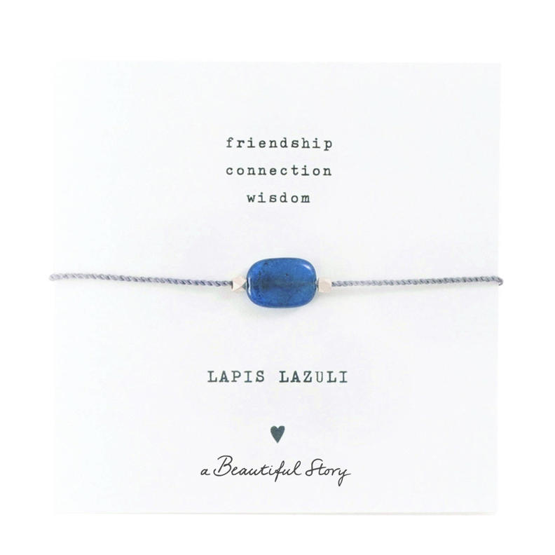A Beautiful Story armband Gemstone Card Lapis Lazuli zilverkleurig ...