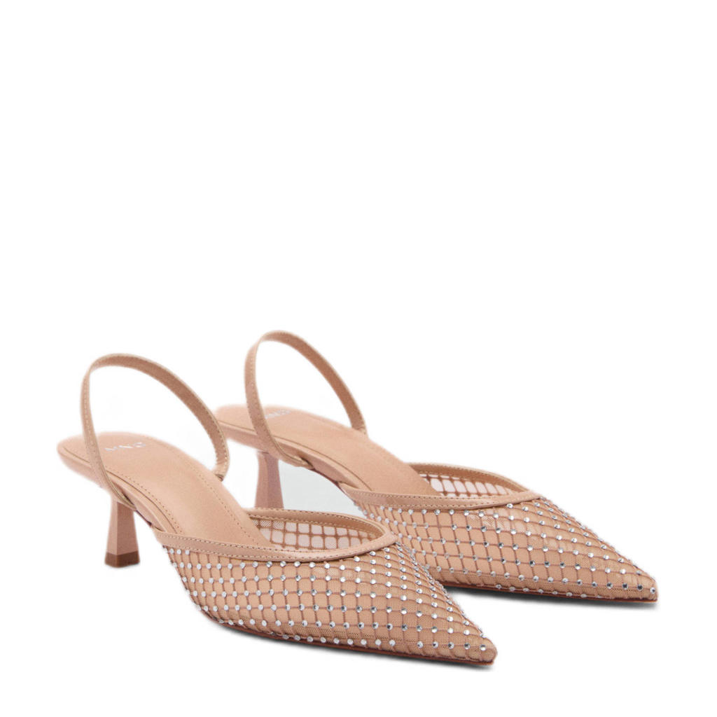 Mango slingback pumps beigeroze | wehkamp