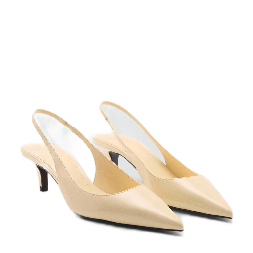 Mango slingback pumps lichtgeel | wehkamp