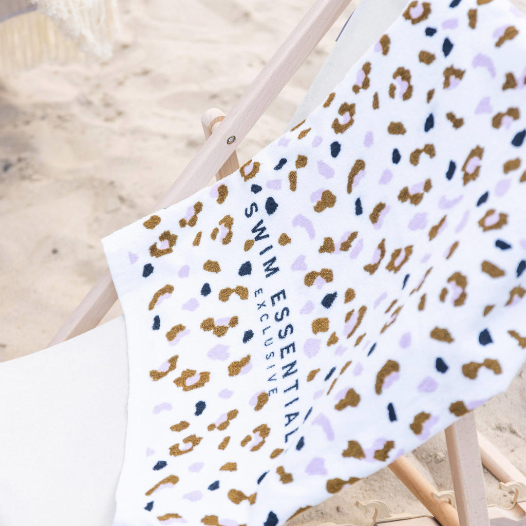 Swim Essentials kinderstrandlaken Kaki Leopard (135x65 cm) | wehkamp