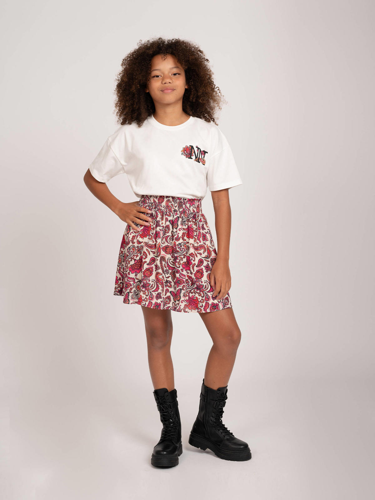 NIK&NIK T-shirt Logo met backprint wit/fuchsia | wehkamp