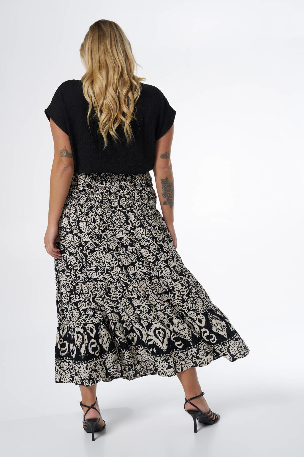 MS Mode rok met all over print zwart/wit | wehkamp