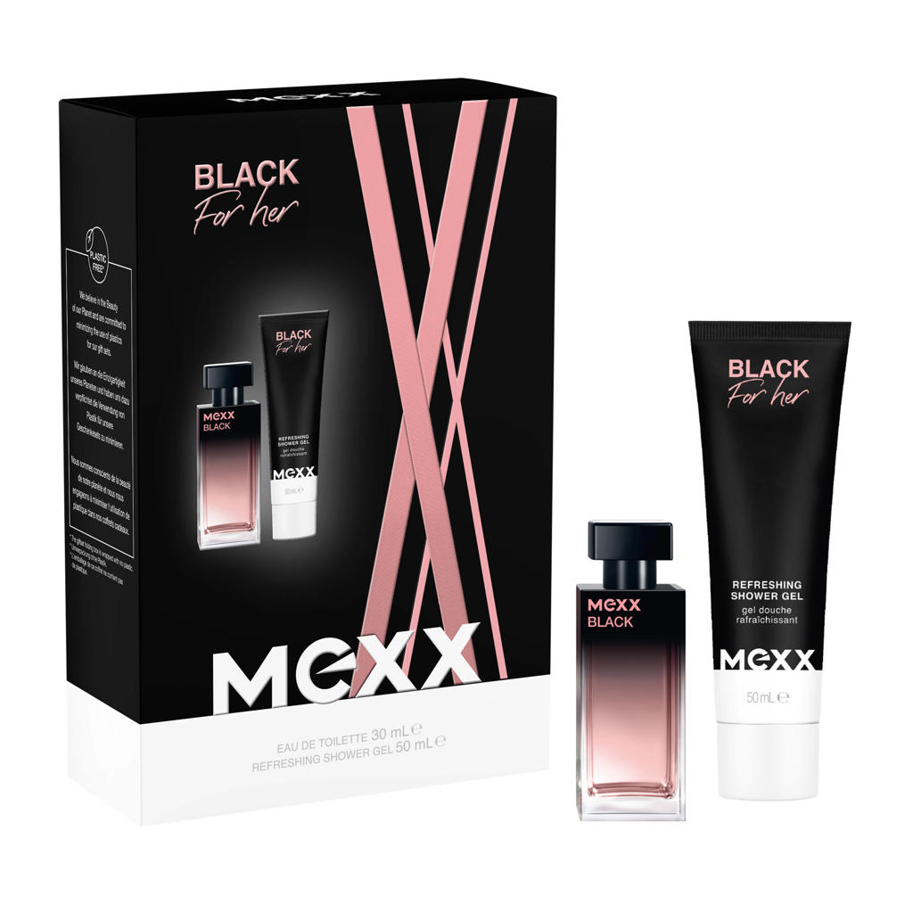 Mexx Black for Her geschenkset - eau de toilette 30 ml + douchegel 50 ml | wehkamp