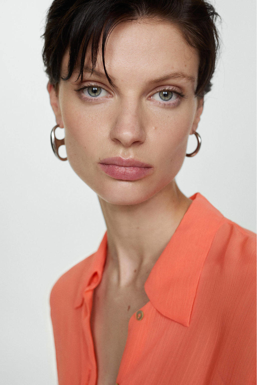 Mango semi-transparante blouse oranje | wehkamp