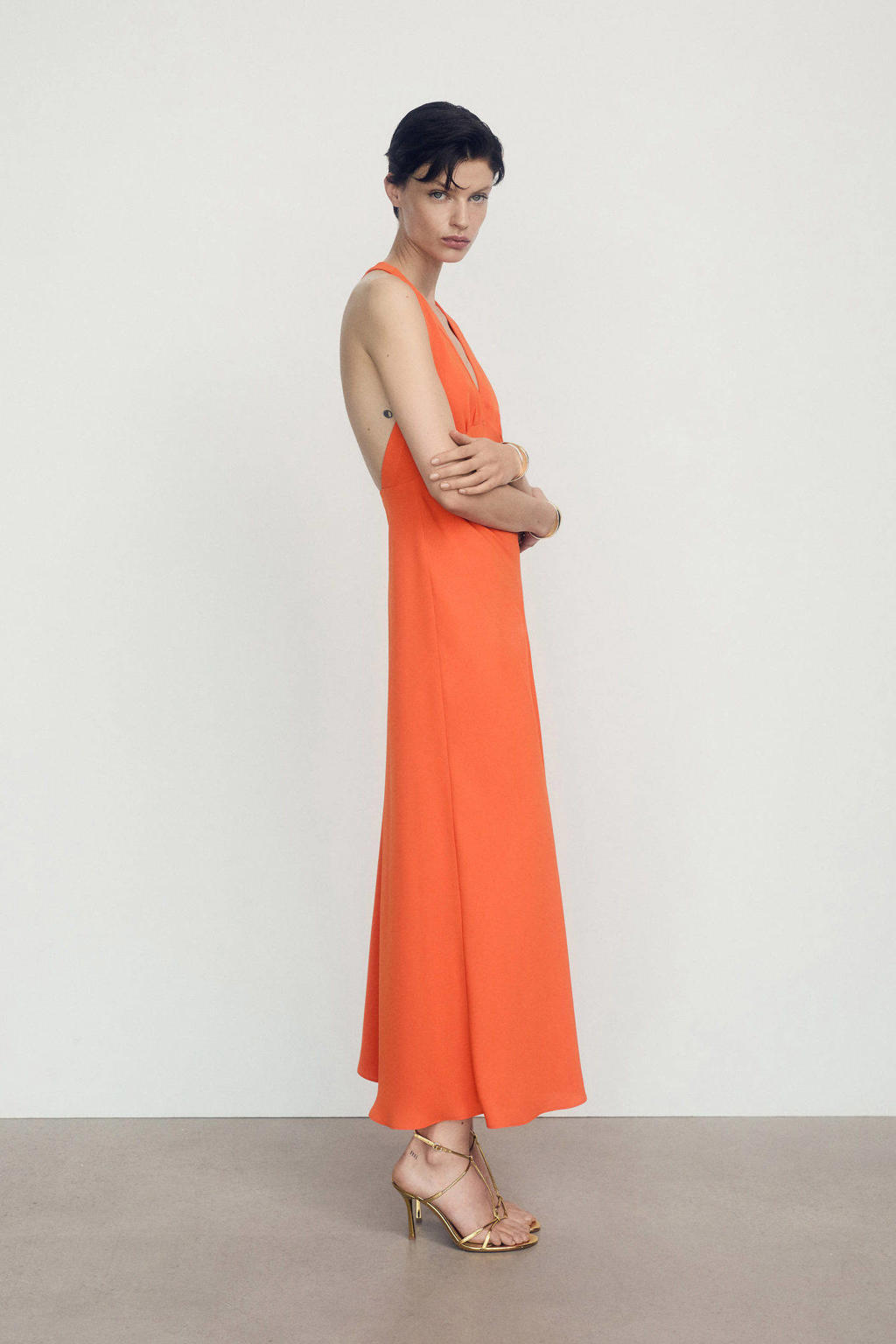 Mango maxi jurk oranje kopen? | Morgen in huis | wehkamp