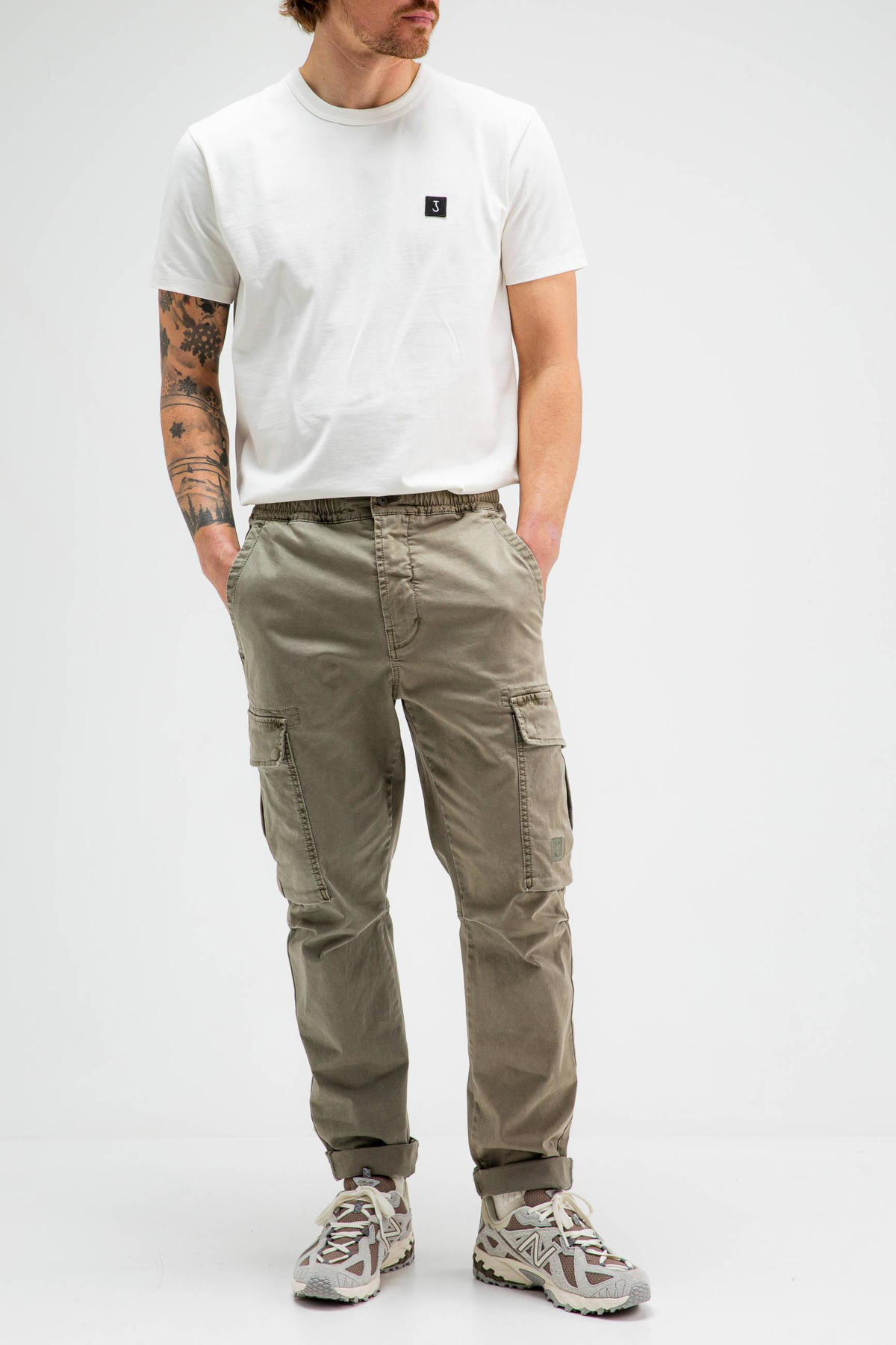 Butcher of Blue slim fit cargo broek Tristan granite green | wehkamp