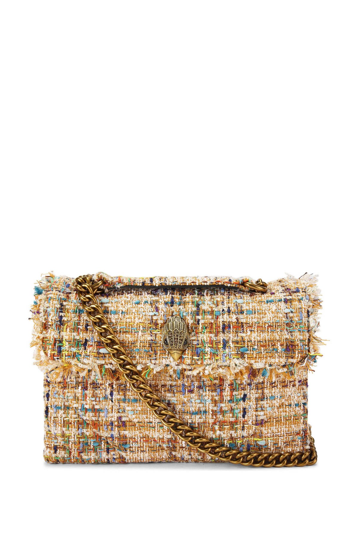 Kurt Geiger tweed crossbody tas Kensington Medium beige | wehkamp