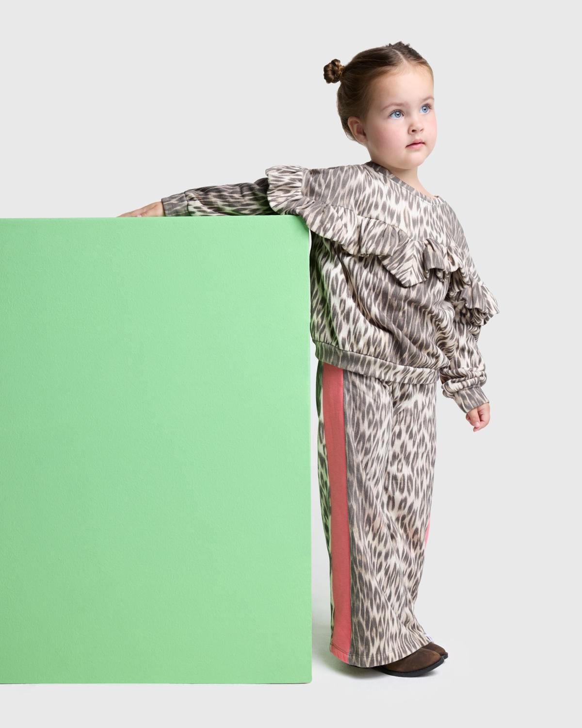 Alix Mini straight fit broek met panterprint beige | wehkamp