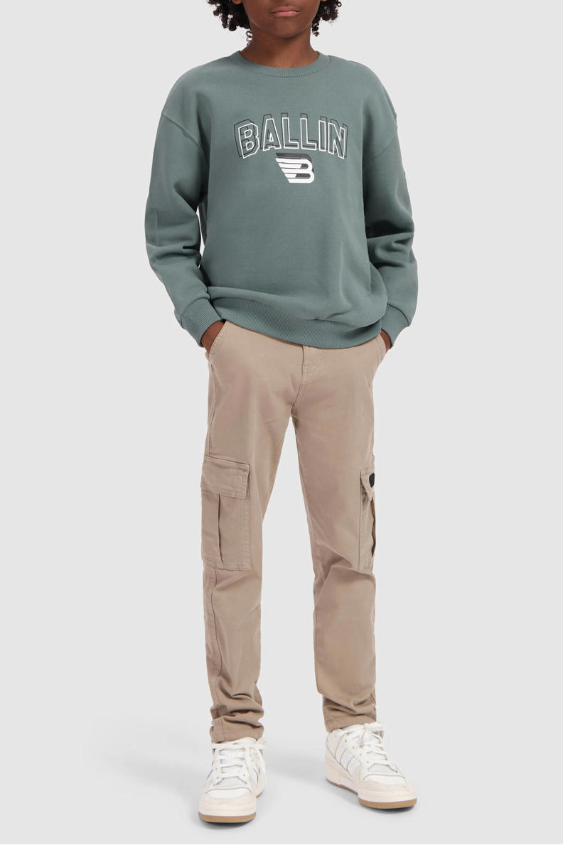 Ballin sweater met logo leger groen | wehkamp
