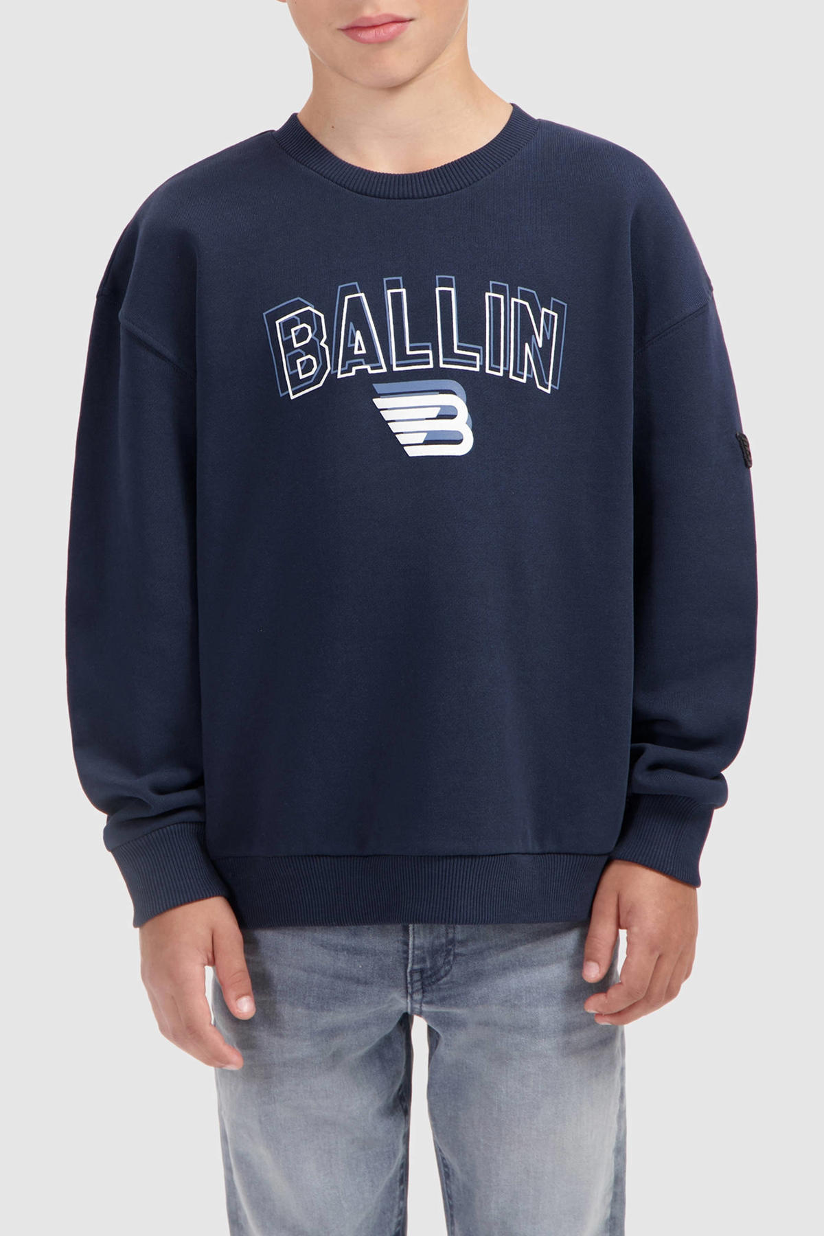 Ballin sweater met logo donkerblauw | wehkamp