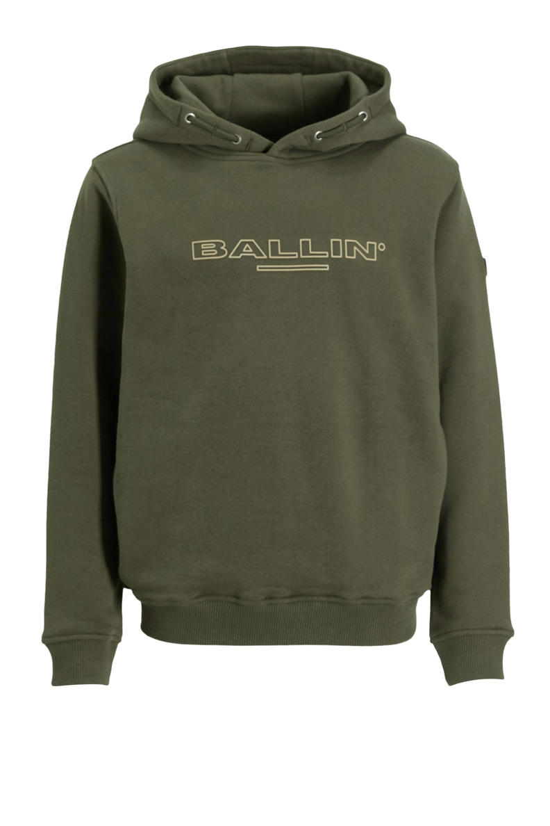 Ballin hoodie met logo mosgroen | wehkamp