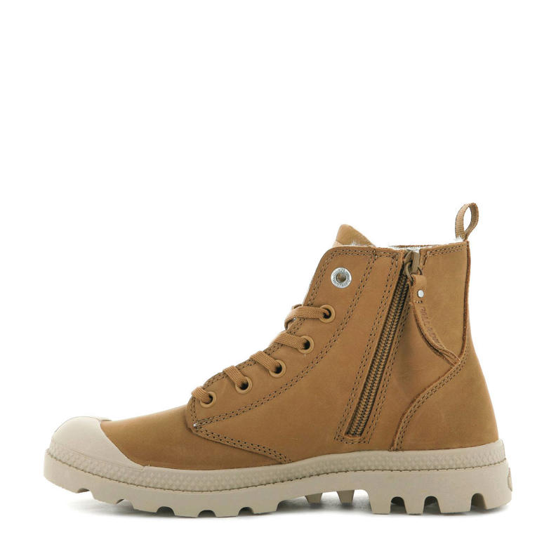 Palladium Pampa Hi Zip Wool leren sneakers camel | wehkamp