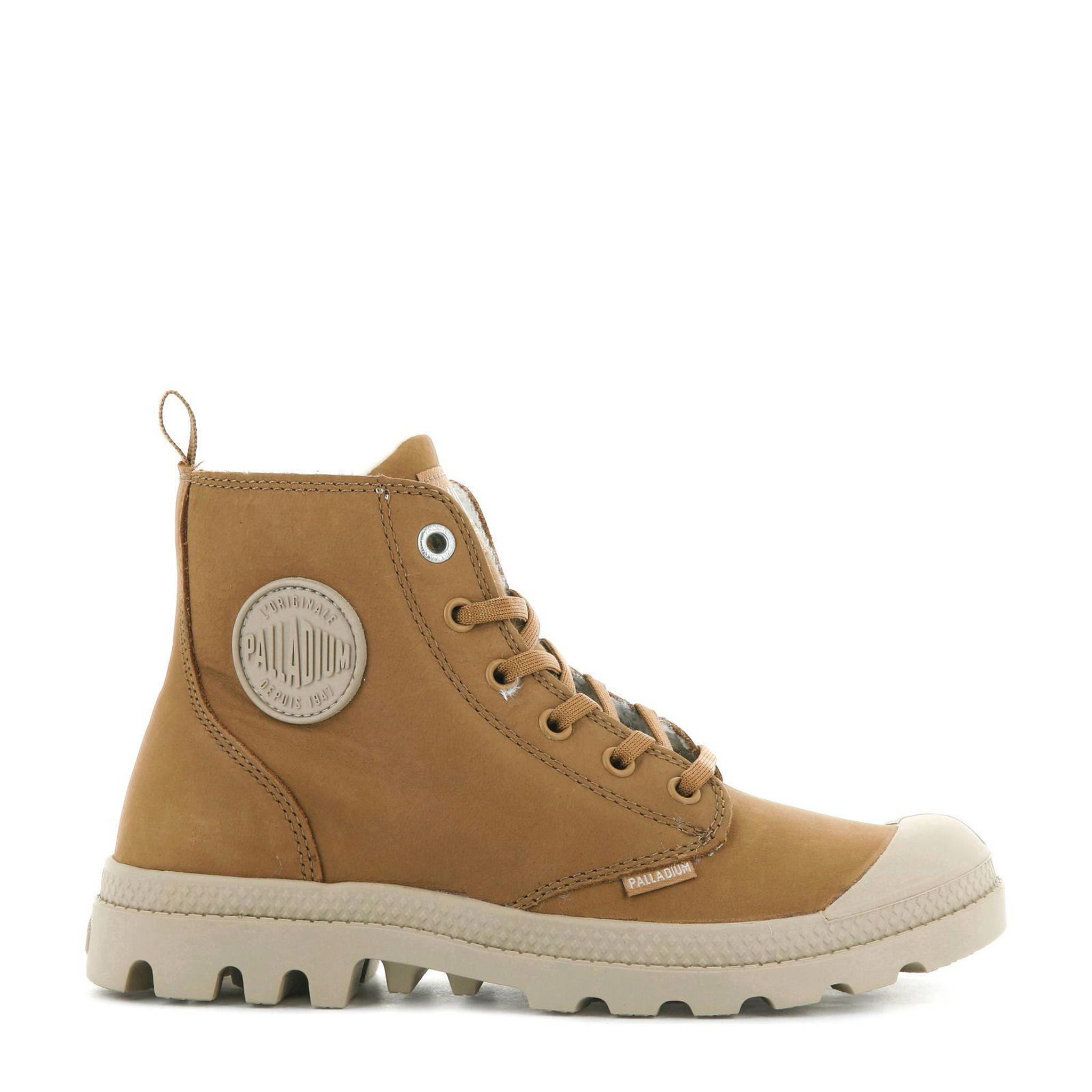 Palladium Pampa Hi Zip Wool leren sneakers camel | wehkamp
