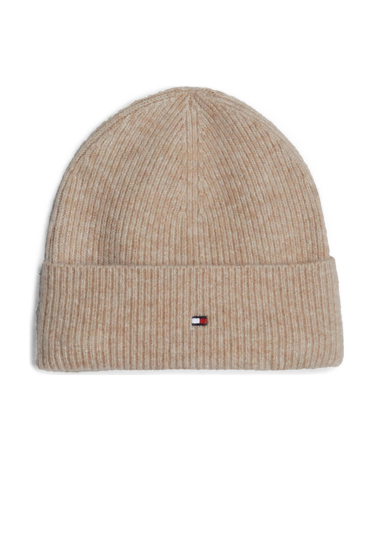 Tommy Hilfiger muts Essential Flag Fuzzy lichtbruin | wehkamp