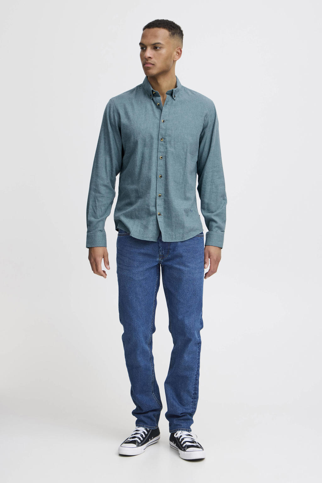 Blend gemêleerd regular fit overhemd BHBurley | wehkamp