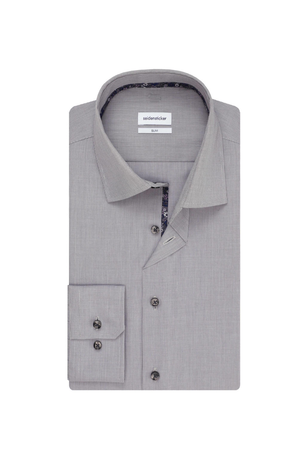Seidensticker slim fit overhemd grijs | wehkamp