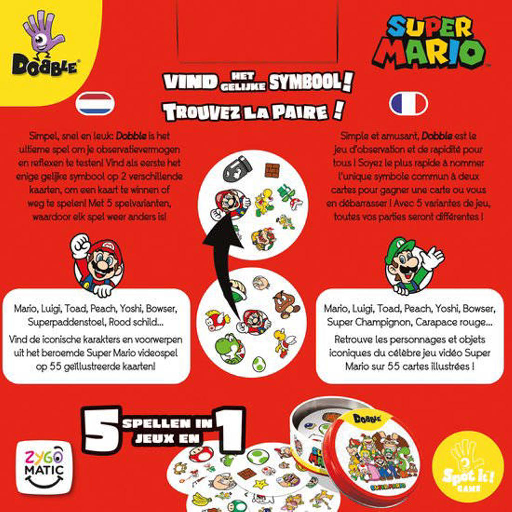 Zygomatic Board Game Studio Dobble Super Mario kaartspel | wehkamp
