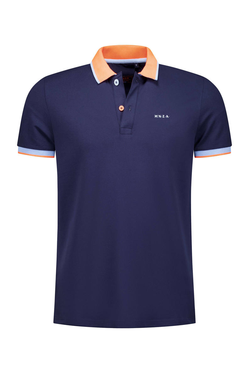 New Zealand Auckland polo TImothy met contrastbies ocean navy | wehkamp