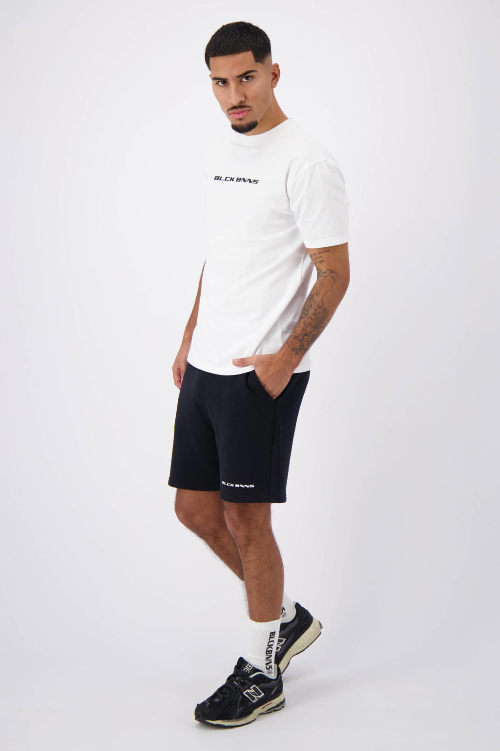 BLACK BANANAS regular fit T-shirt CURSIVE SCRIPT met logo wit | wehkamp