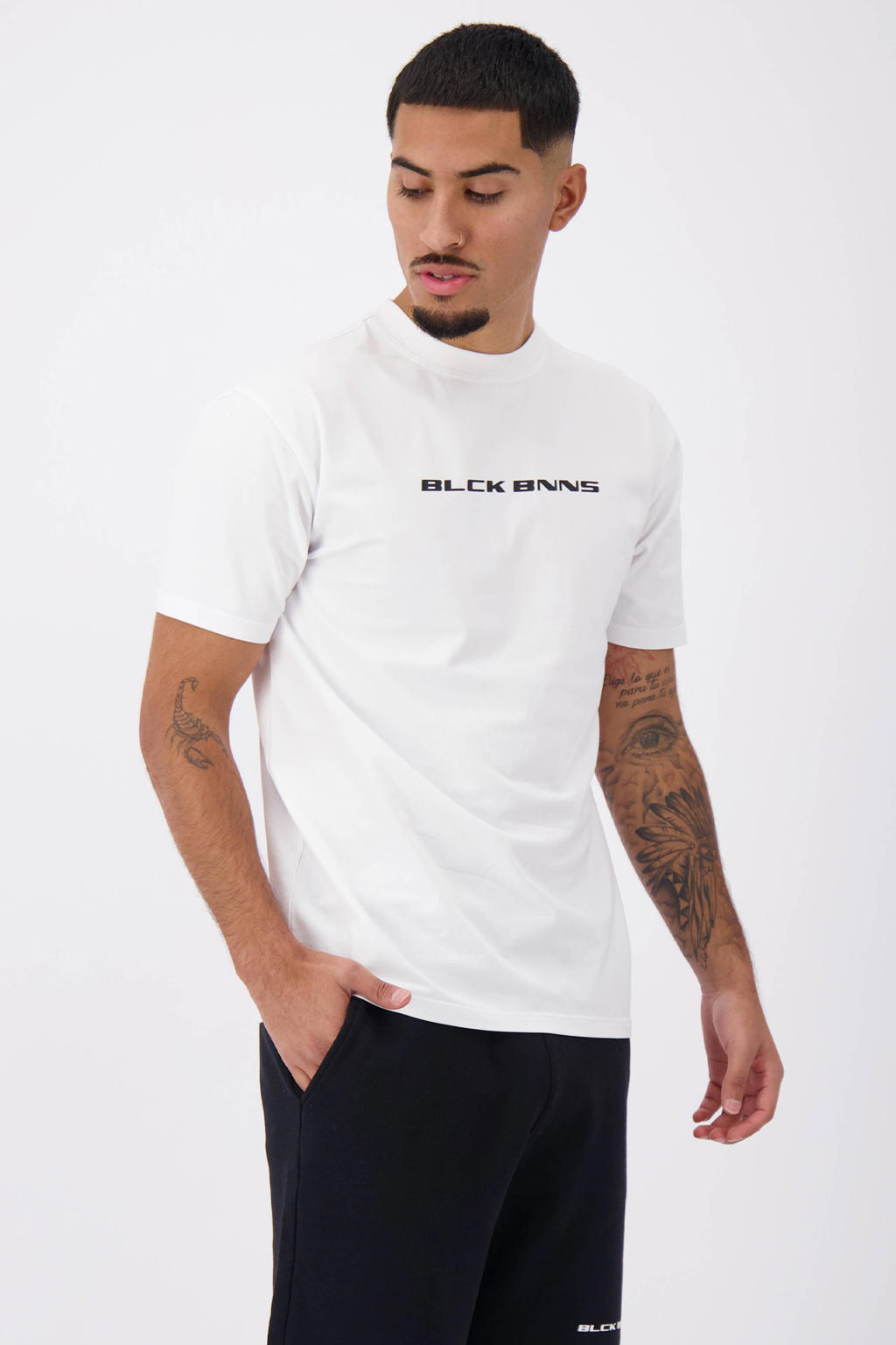BLACK BANANAS regular fit T-shirt CURSIVE SCRIPT met logo wit | wehkamp
