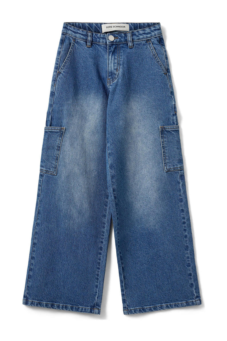 Sofie Schnoor wide leg jeans medium blue denim | wehkamp