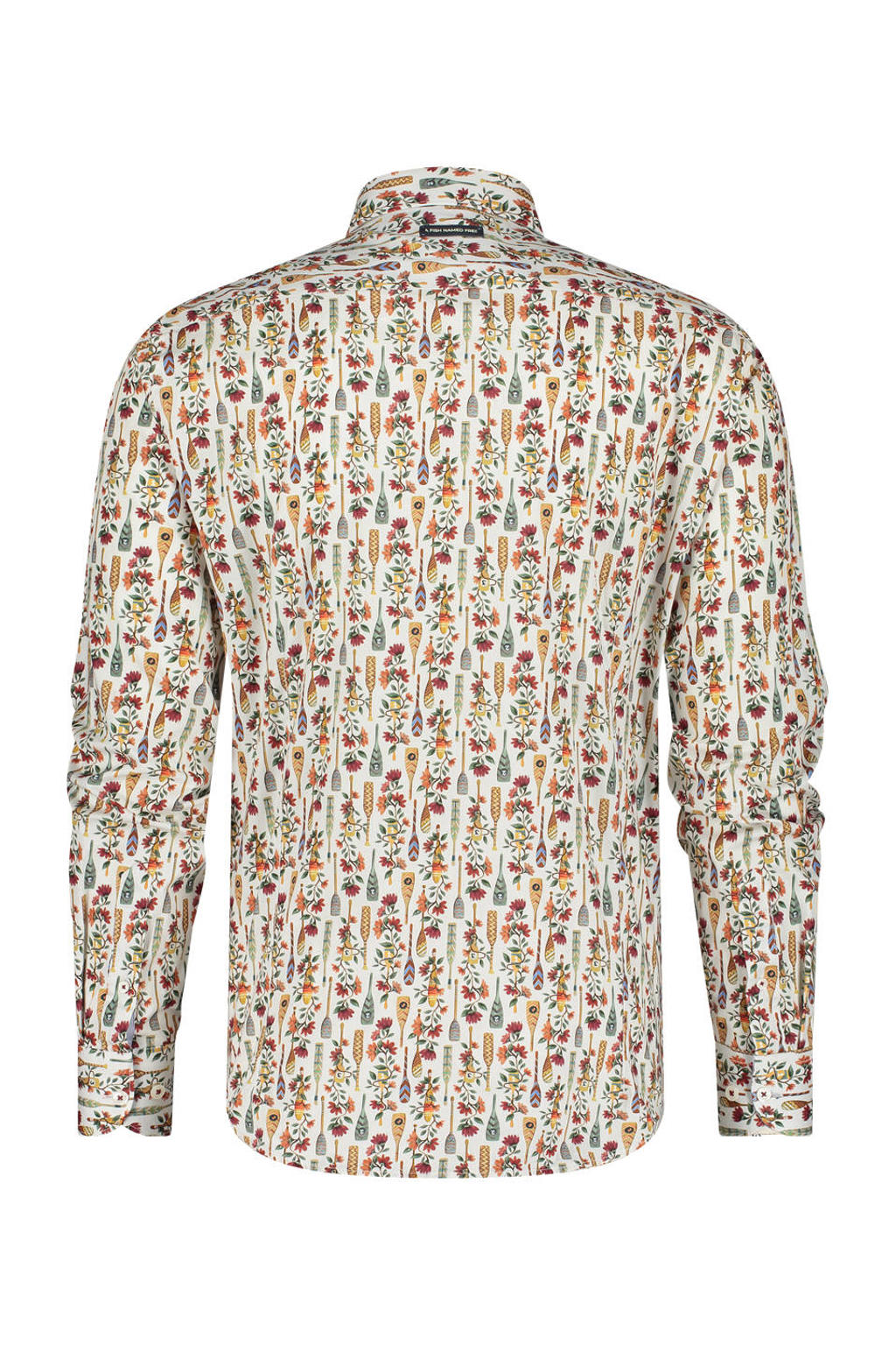 A fish named Fred regular fit overhemd met all over print off white ...