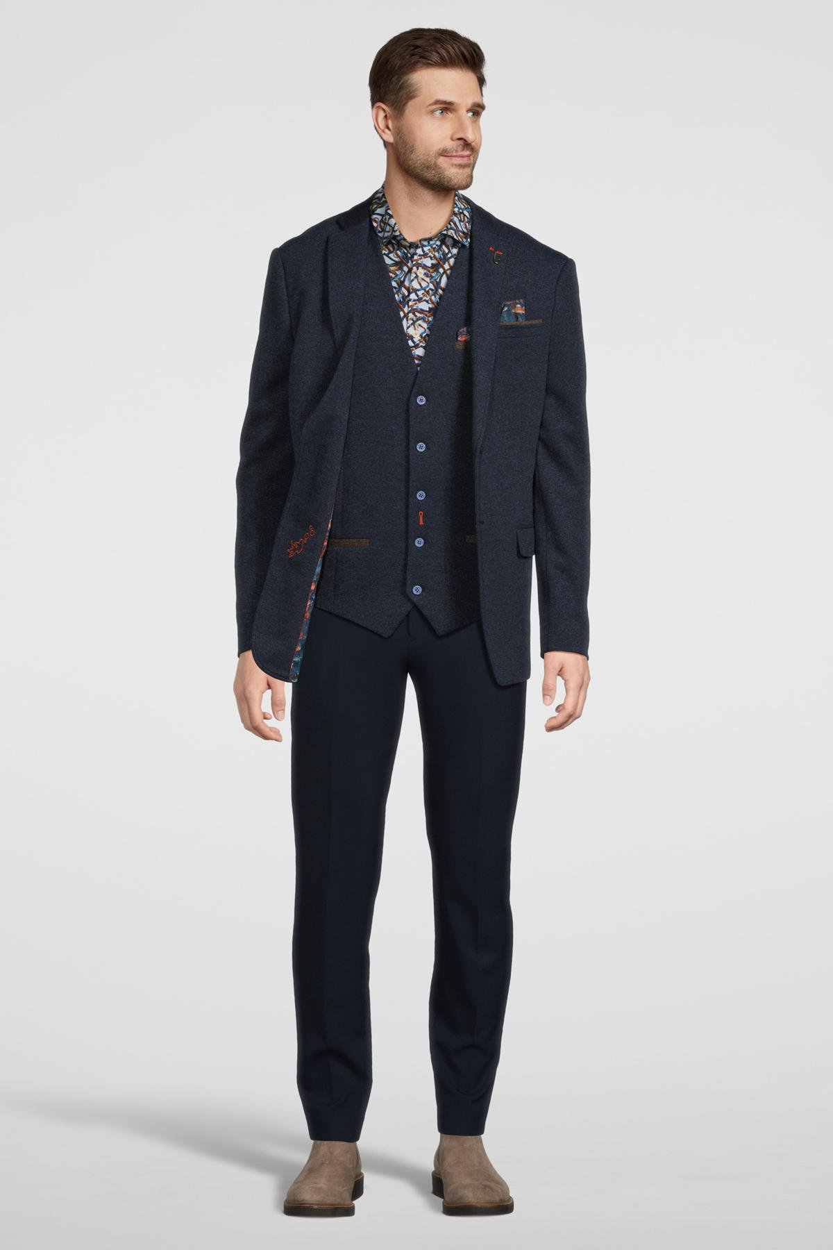 A fish named Fred regular fit colbert met wol donkerblauw | wehkamp